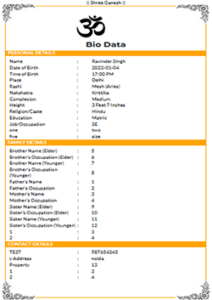 Sarkari Result Tools Bio Shadi Biodata Online Maker Free, Creator